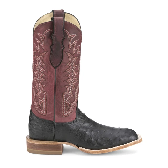 JUSTIN BOOTS CHISOLM 13 Inch Full Quill Ostrich Square Toe Cowboy Mens ...