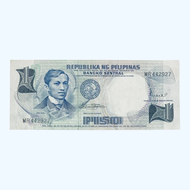 1969 PHILIPPINES 1 OLD FILIPINO PISO (PESO) BANKNOTE PRE - COIN ASIA ...