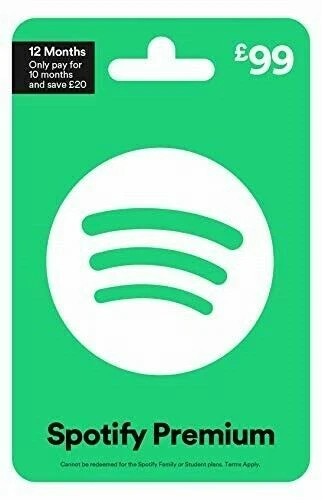 SPOTIFY PREMIUM GIFT Card - 1 Year Prepaid Card EUR 59,65 - PicClick FR