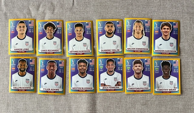 PANINI WORLD CUP QATAR 2022 GOLD BORDERS NON FOIL Stickers ULTRA RARE ...
