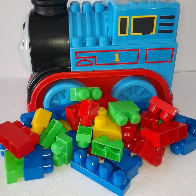 LARGE THOMAS THE TANK ENGINE MEGA BLOKS Storage & Blocks 16" x 11" x 13 ...