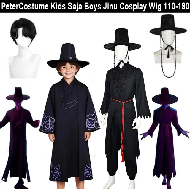 K-POP DEMON HUNTERS Costume Wig Hat Book Week Boys Idol Jinu Cosplay ...