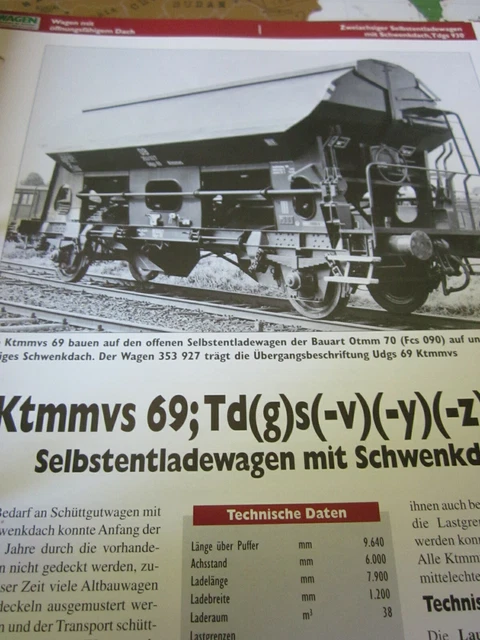 EISENBAHNWAGEN MIT RISSZEICHNUNG 5.2 Ktmmvs 69 Selbstentladewagen DB 6S ...