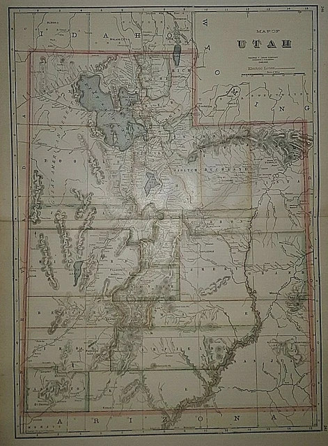 VINTAGE 1906 ELECTRIC Lines, Railroad & County Map ~ UTAH ~ Old ...
