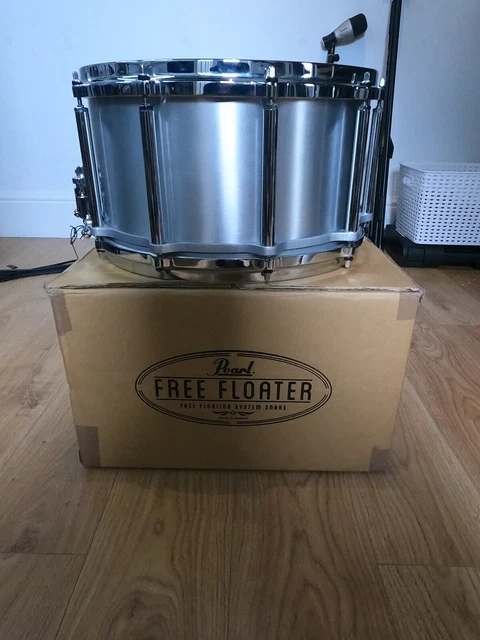 PEARL FREE FLOATING Floater Aluminium 14x8” Snare Drum £500.00 ...