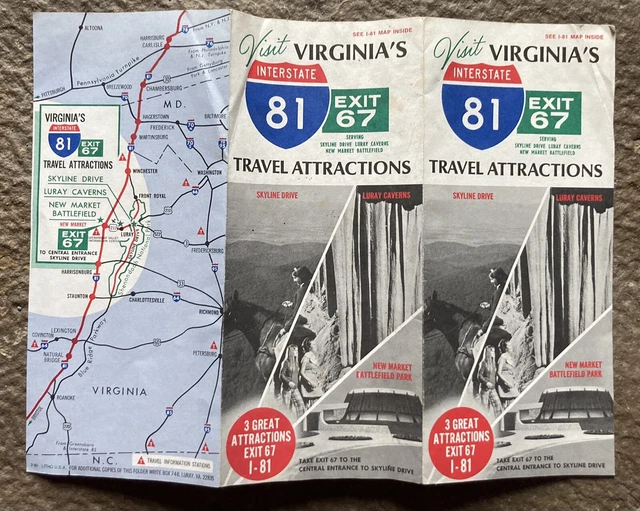 VINTAGE I-81 INTERSTATE Virginia Travel Brochure Road Map USA $2.99 ...