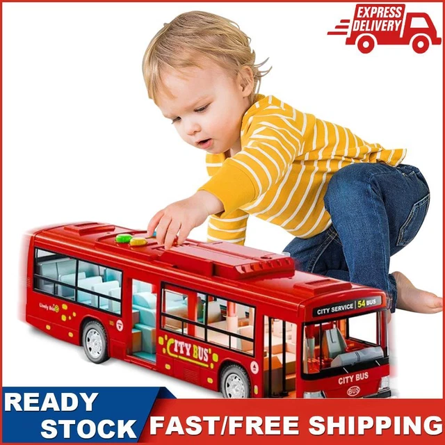 ELECTRIC CITY BUS Toy Openable Door School Bus Toy for Boys Girls (Red ...