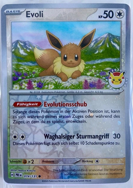 EVOLI POKEMON DAY 2025 Promo Karte TCG Prismatische Entwicklungen NEU ...