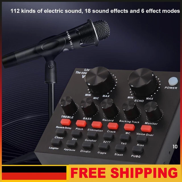 V8 AUDIO CUFFIE USB microfono webcast live scheda audio per cellulare ...