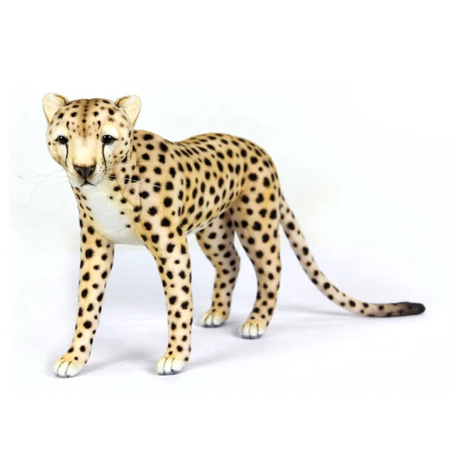 HANSA CHEETAH STANDING WILD CAT REALISTIC CUTE SOFT ANIMAL PLUSH TOY ...