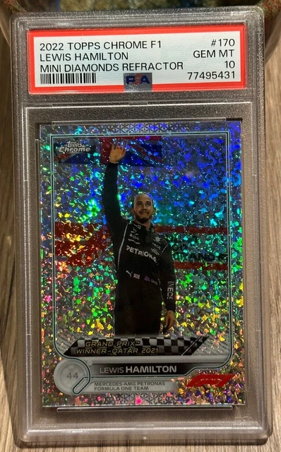 LEWIS HAMILTON MINI Diamonds 256/299 PSA 10 2022 Topps Chrome F1 ...