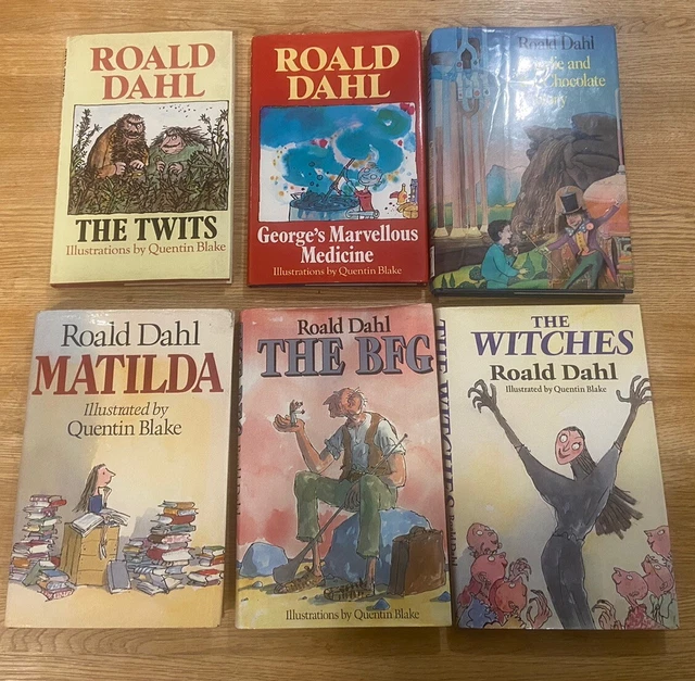 BUNDLE 6 VINTAGE Roald Dahl books 1980s WITCHES BFG Matilda Twits First ...