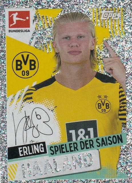 TOPPS BUNDESLIGA 21/22 Officiel Sticker 2021/2022 Numéro 10 Haaland ...