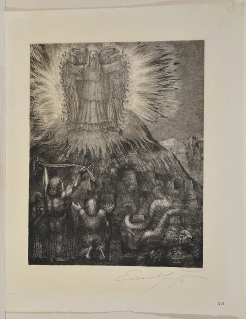 ERNST FUCHS/ SAMSON auf dem Fels Etam/ handsigniert /Radierung / von ...