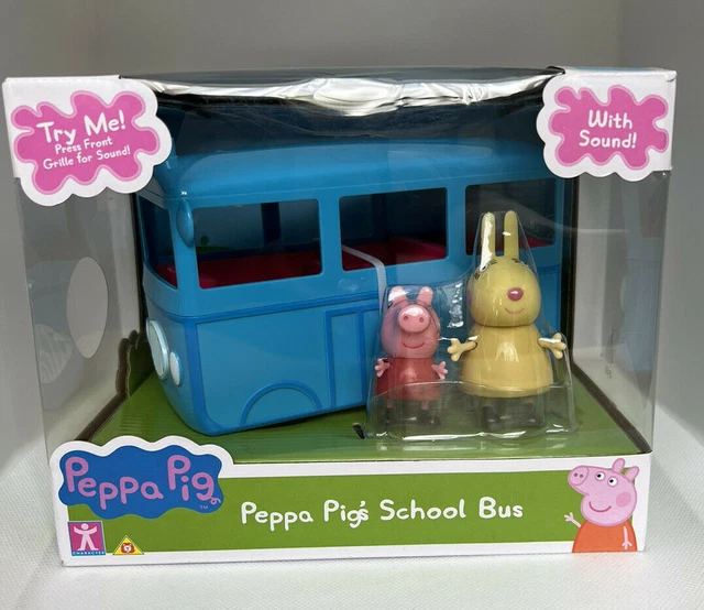 PEPPA PIG INTERACTIVE School Bus Miss Rabbit & Peppa Figure Included ...