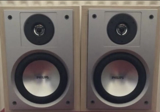 PHILIPS FWB-MC90/01 BOOK Shelf Hi-Fi Stereo Speakers 60Hm Eo301302 ...