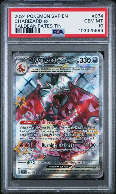 POKEMON PALDEAN FATES - CHARIZARD - BLACK STAR PROMO - SVP 074 - PSA 10 ...