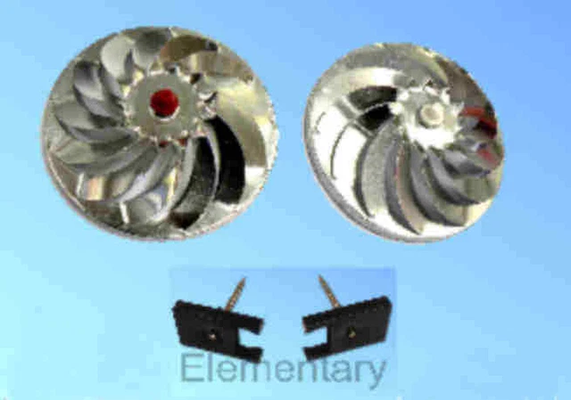 2 X FIRE Flame Fuel Effect Electric Fire Spinners And Pins, One Red One ...