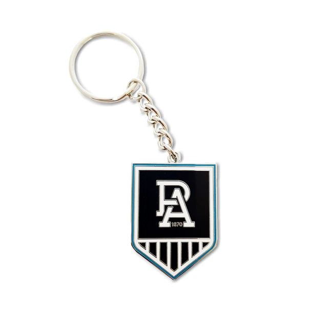 AFL LOGO METAL Key Ring - Port Adelaide Power - Keyring - Aussie Rules ...