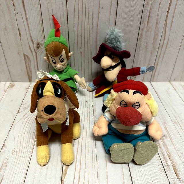 DISNEY STORE PETER Pan Plush Set 9 Inch Beanbag Lot of 4 Captain Hook ...