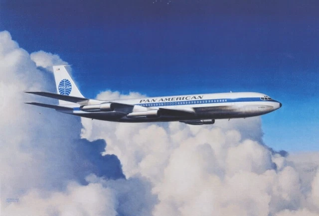 BOEING 707 PAN-AM Airliner Plane Aviation Painting Art Print - 17 ...