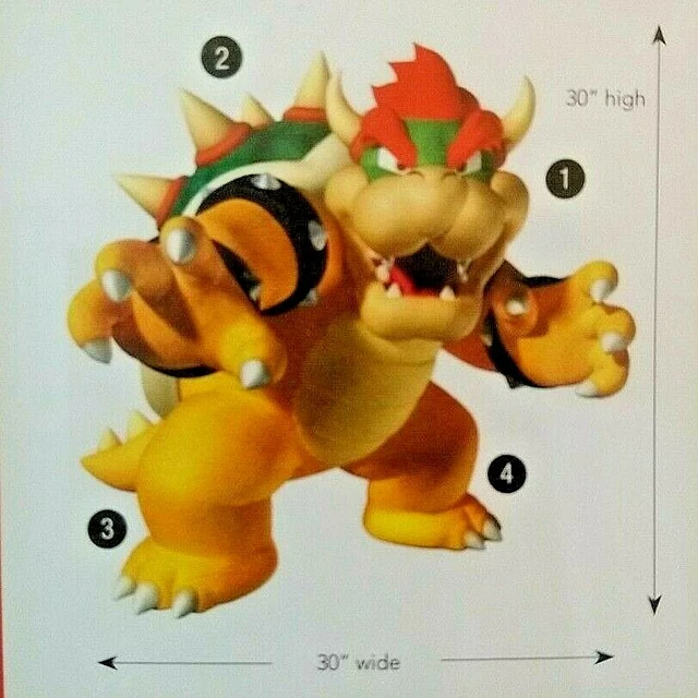NEW OFFICIAL SUPER Mario Bros Giant Bowser Wall Decal / Sticker ...