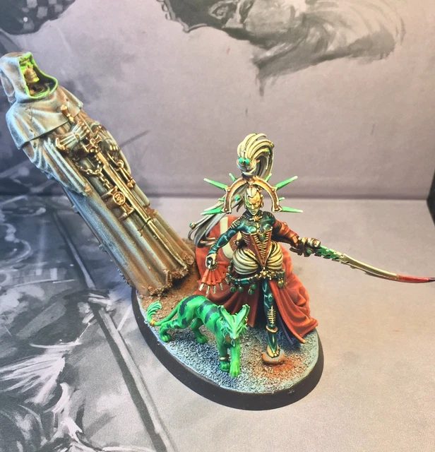 NEW PAINTED WARHAMMER 40K Yvraine w/Gyrinx - Ynnari/Dark Eldar ...