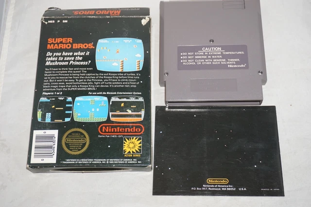 SUPER MARIO BROS Circle Non Rev A (Nintendo NES) Complete in Box GREAT ...