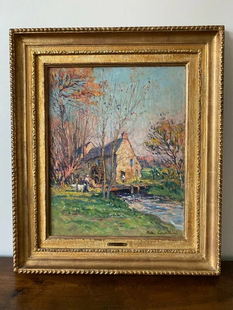 HUILE SUR PANNEAU Signee Andre Prevot-Valeri (1890-1959) Le Moulin D ...