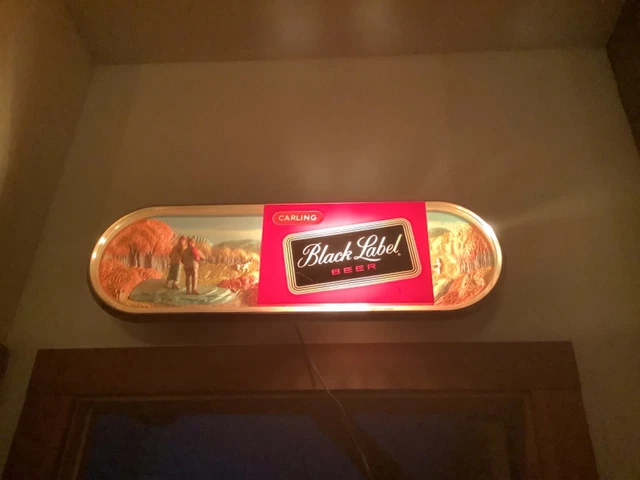 RARE VINTAGE 60'S Carling Black Label 3D Lighted Hunting Scene Beer ...