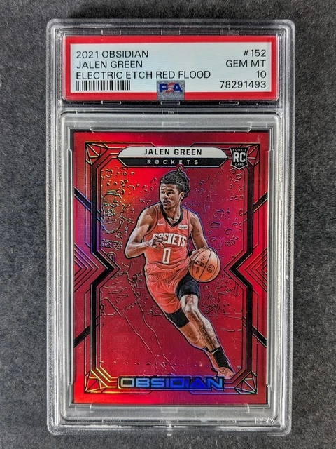 2021-22 PANINI OBSIDIAN JALEN GREEN Rookie RC Red Flood Houston Rockets PSA 10 EUR 2,07 ...