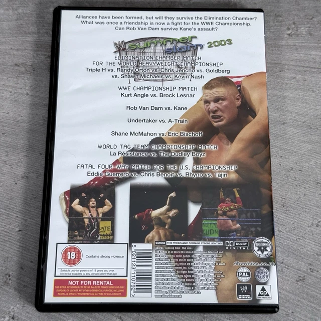 WWE SUMMERSLAM 2003 DVD - Wrestling Silver Vision Rare Kurt Angle Brock ...
