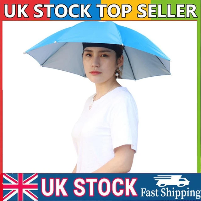 UMBRELLA HAT HANDS Free Fishing Cap Foldable Headwear Umbrella (Sky ...