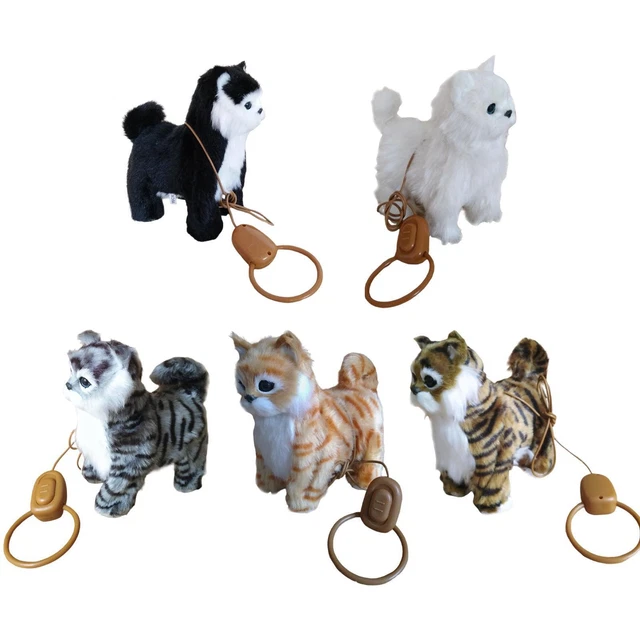 LIFELIKE ELECTRONIC PLUSH Animal Pet Toy Move Walk Lovely Long Cat ...