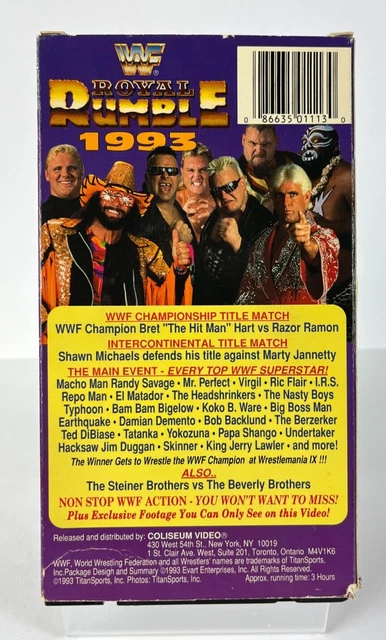 WWF ROYAL RUMBLE 1993 - wrestling VHS - Bret Hart, Macho Man, Ric Flair ...