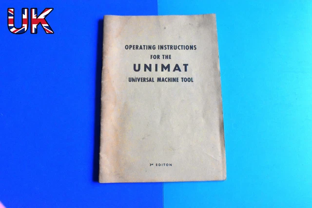 THE ORIGINAL EMCO Unimat Sl Modelling Lathe Instruction Book/Manual - Historic £9.04 - PicClick UK