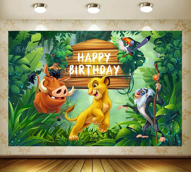 LION KING SIMBA Backdrop Nala Happy Birthday Party Photo Background ...