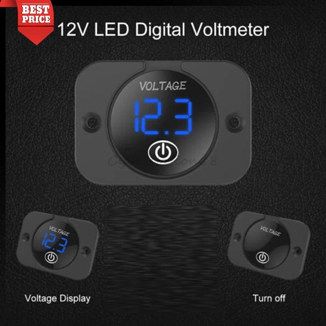 2IN1 LED DIGITAL Panel Voltage Voltmeter 12V Auto Motorrad Voltanzeige ...