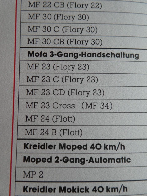 ORIGINAL KREIDLER MOFAPROGRAMM Prospekt 1981 FLORY MF23 MF 32 Flott ...
