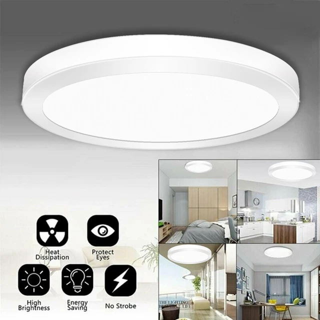 LED CEILING LIGHT Round Panel Down Lights Bathroom Kitchen Living Room ...