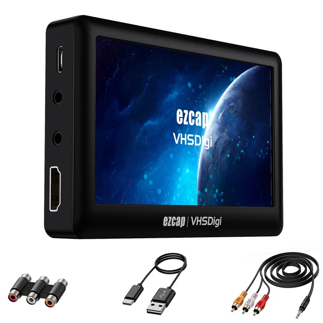 EZCAP HD VIDEO Capture Box 4.3Inch Screen HD Recorder VHS VCR To ...