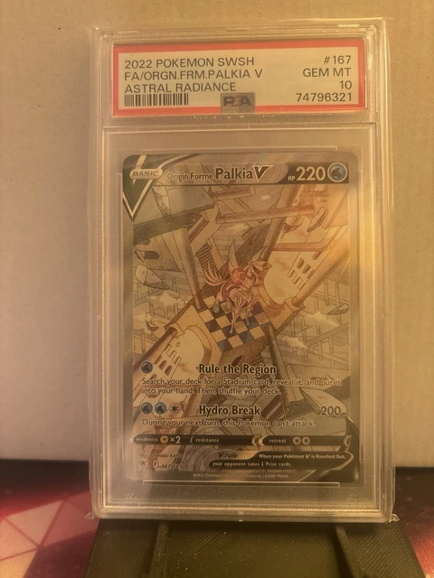 POKEMON ORIGIN FORM Palkia V - Astral Radiance Full Alt Art #167 PSA 10 ...
