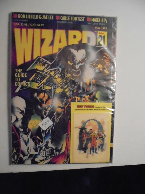 GUIDE COMICS WIZARD #21 May 1993 sealed with cards. $5.00 - PicClick
