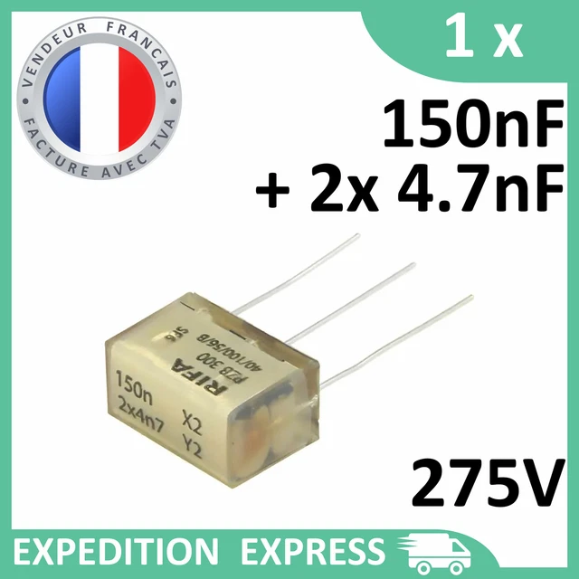 1 RIFA CAPACITOR PZB 0.15µF 150n X2 + 2x 4n7 4700pF Y2 Y 275V 250V SH £ ...