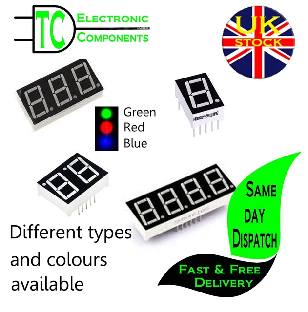 7 Segment Led Displays Common Anode Cathode Different Bits And Colours 056 Inch £230 Picclick Uk