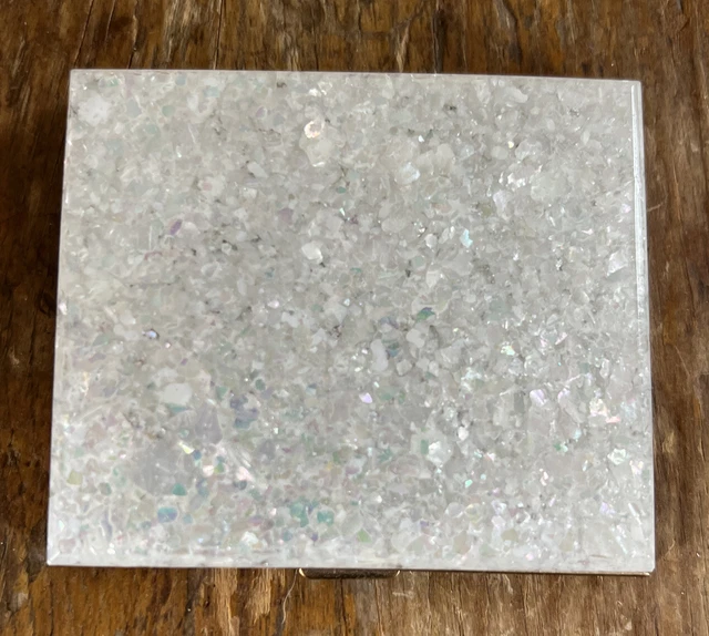 VINTAGE MOTHER OF Pearl Flakes In Resin Sparkle Gold Tone Powder ...