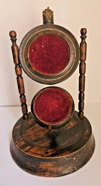 ANCIEN PORTE Montre Gousset En Bois Tourne Et Velours Xix Siecle EUR 69 ...
