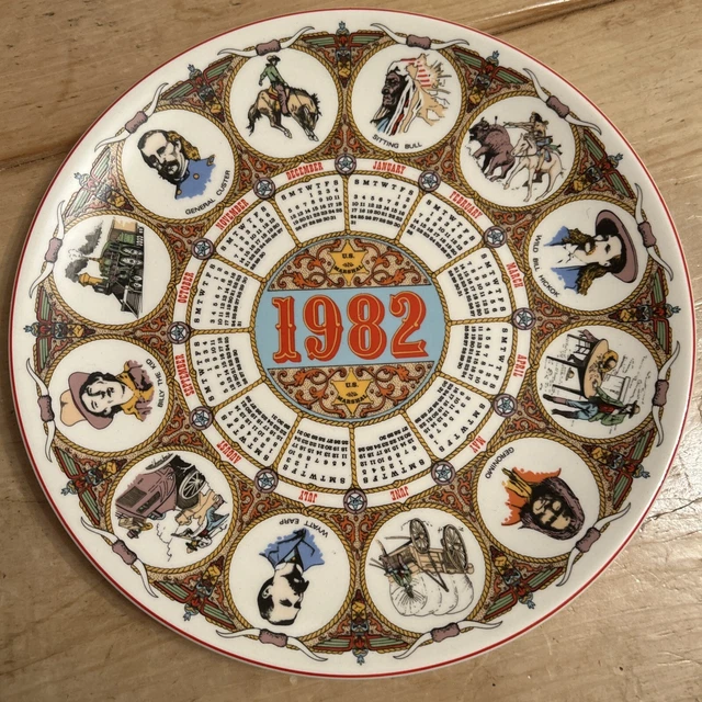 WEDGWOOD CALENDAR YEAR Collector Plate 1982 Depicting the Wild West 10 ...