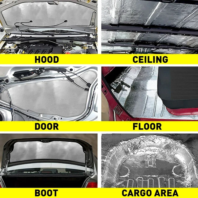 107SQFT SOUND DEADENER hood Insulation automotive floor Heat & Noise ...