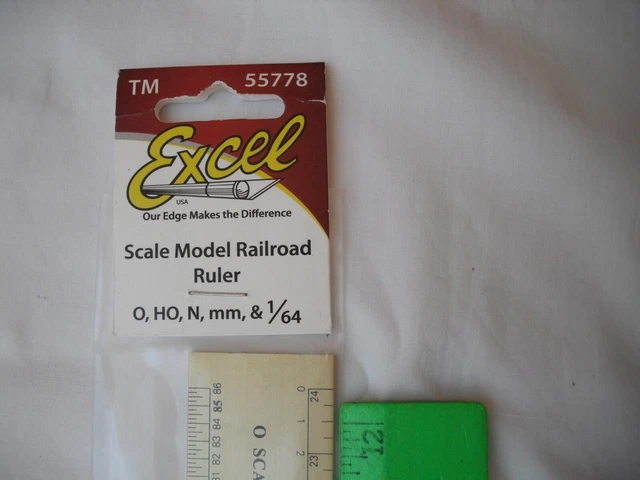 EXCEL 55778 DELUXE Model Railroad Ruler,Layout Rule,S O Gauge N mm 1/64 ...